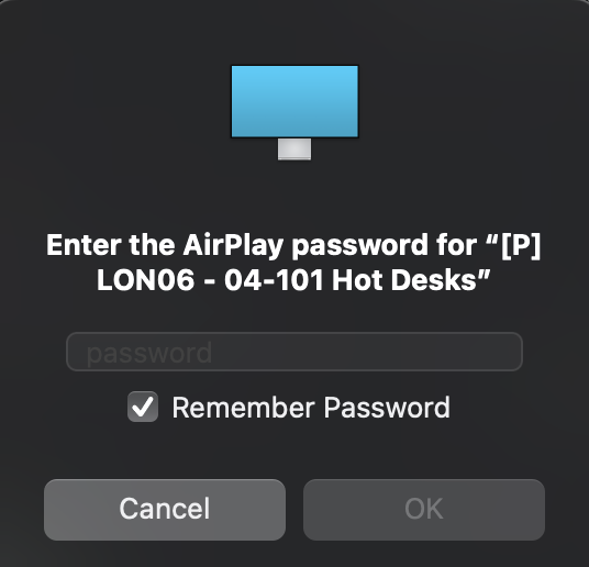 Connecting your Apple device to a meeting room TV via AirPlay